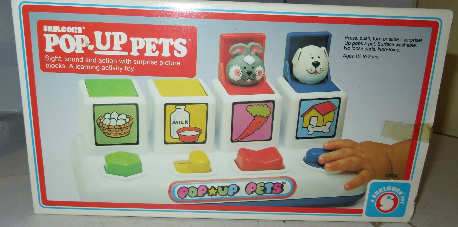 Vintage Pop Up Pets Activity Toy Animals Shelcore 1984 Baby Toy Boxed ...