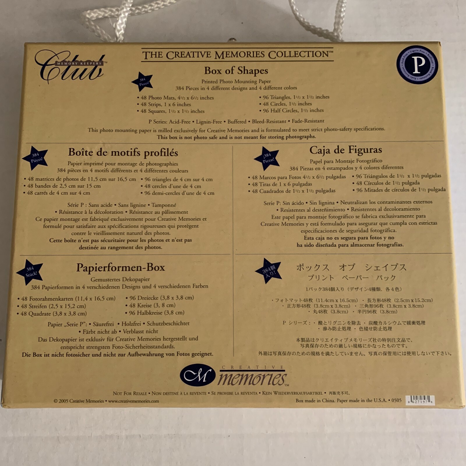 Creative Memories Box of Shapes Printed Scrapbooking Cards Paper New ...