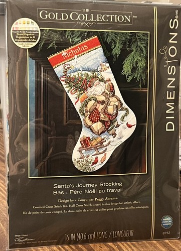 Dimensions Gold 8752 SANTA'S JOURNEY Cross Stitch Stocking Kit ~ Abrams ...