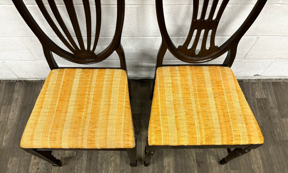 Vintage Yates Duncan Phyfe Hepplewhite Style Shield Back Dining Chairs ...