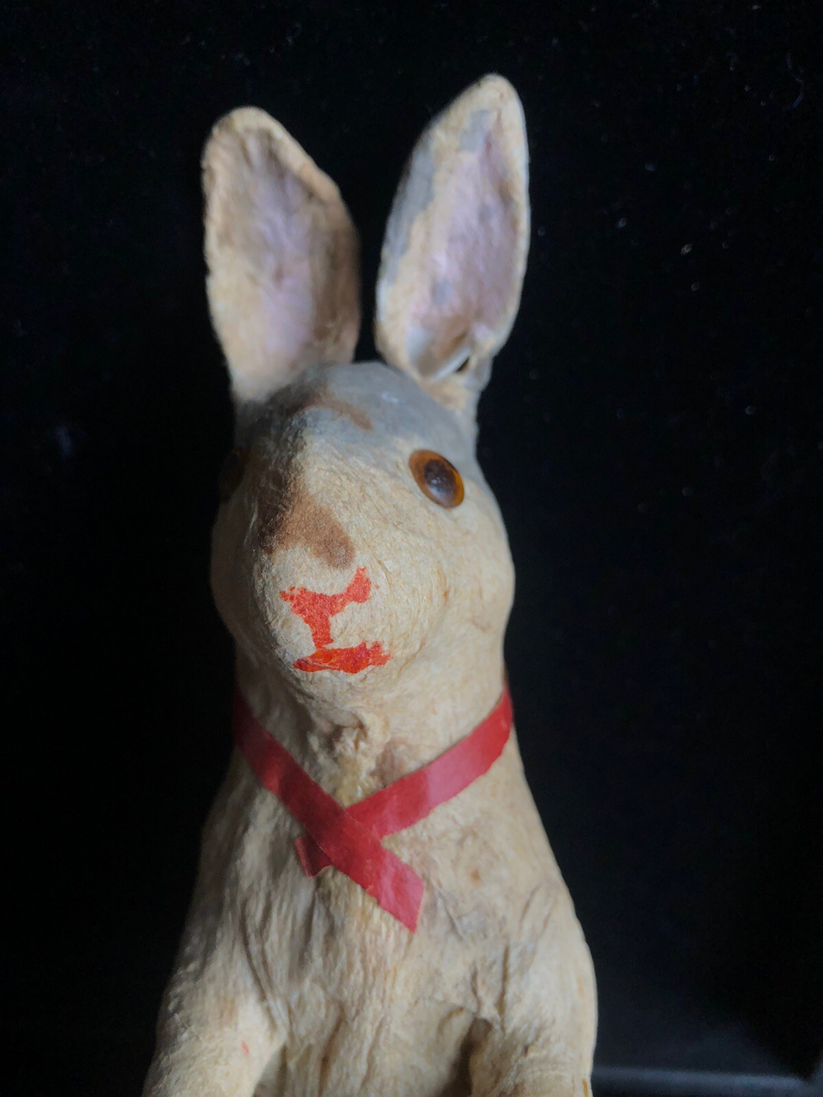 RARE LARGE Antique German Easter Bunny Rabbit Crepe Paper Cotton Spun ...