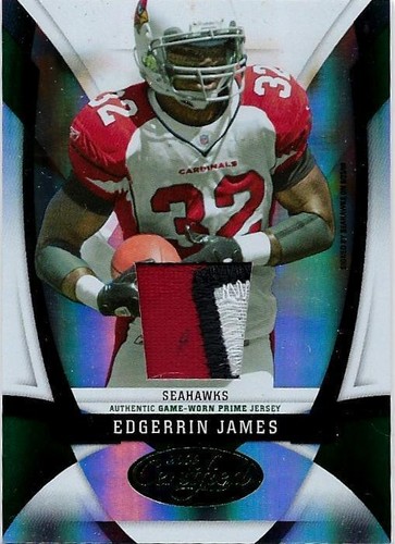 2009 LEAF CERTIFIED EMERALD GREEN JERSEY 3 COLOR PATCH EDGERRIN JAMES ...