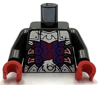 Lego New Minifigure Pearl Dark Gray Torso Dark Purple Armor Silver ...