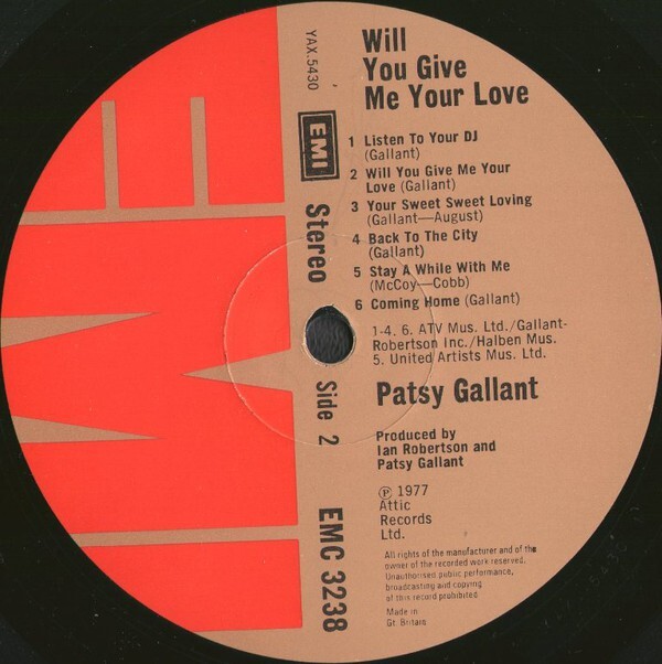 Patsy Gallant - Will You Give Me Your Love (LP, Album) | eBay.de
