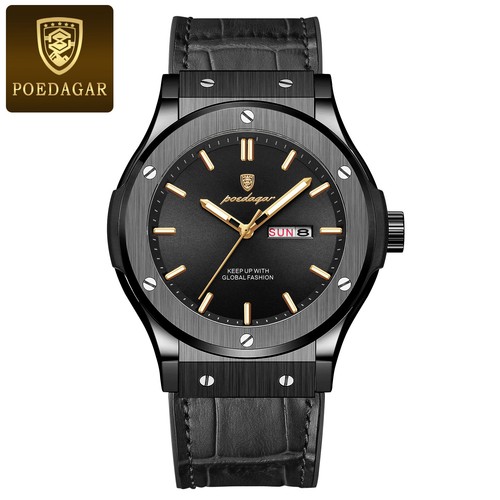 POEDAGAR Luxury Men's Quartz Watch Sports 3 Bar Luminous Date Silicone ...