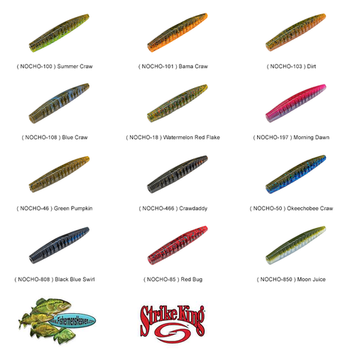 Strike King NOCHO NED Ocho Senko 2.75 Inch Stick Bait Bass Fishing ...