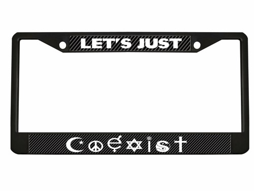 Let's Just Coexist Religious Metal Auto License Plate Frame Car Tag ...