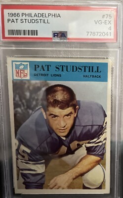 1966 Philadelphia #75 Pat Studstill PSA 4 Detroit Lions Louisianna Hall ...