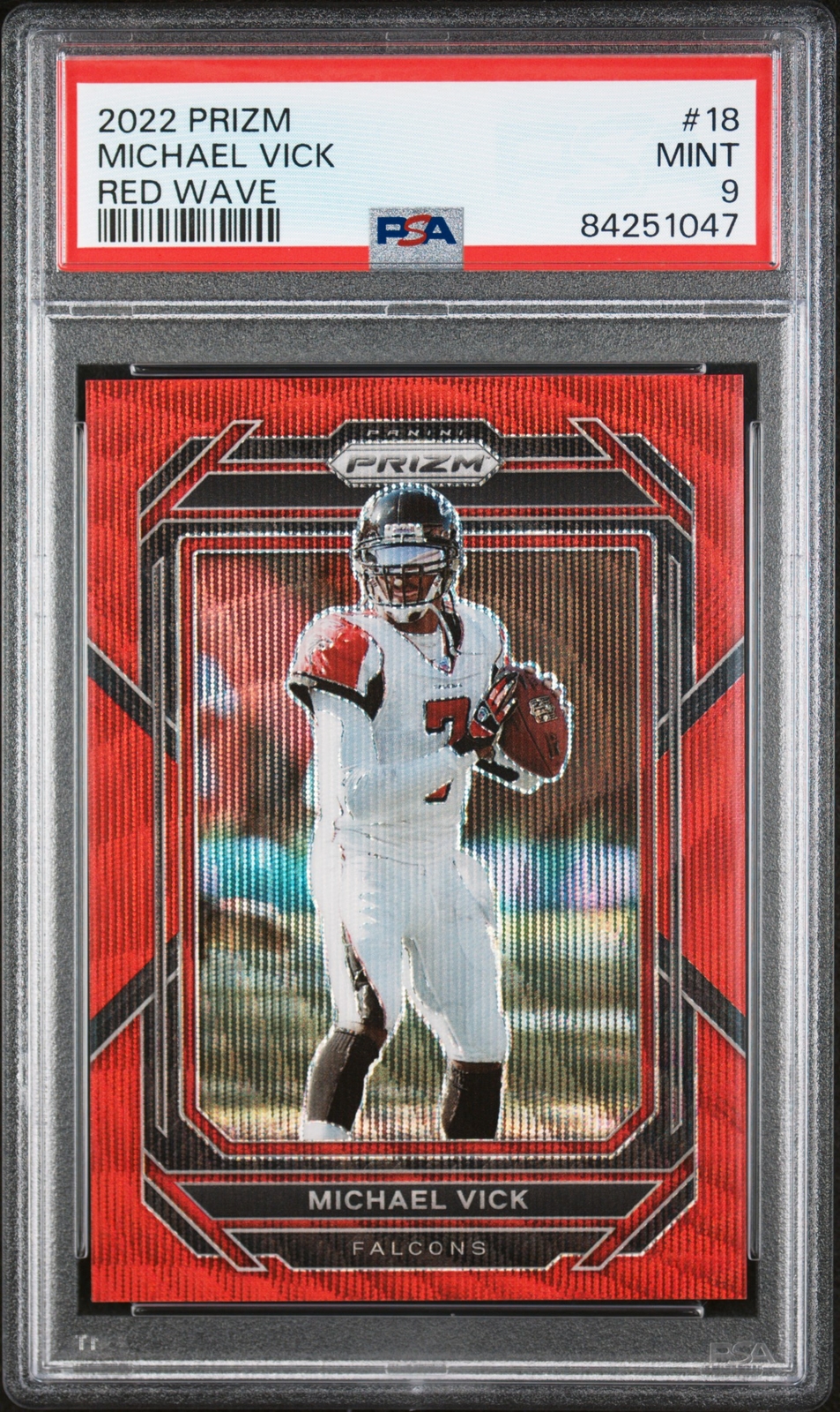 Michael Vick 2022 Panini Prizm Red Wave Football Card #18 Graded PSA 9 ...