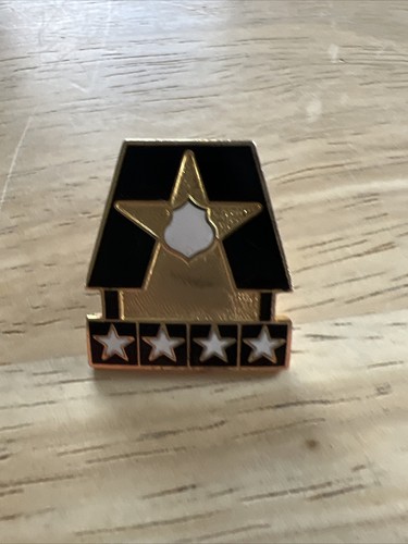 Vintage Ballou Reg'd Black + Gold Tone 4 Star Army Lapel Pin RARE ...