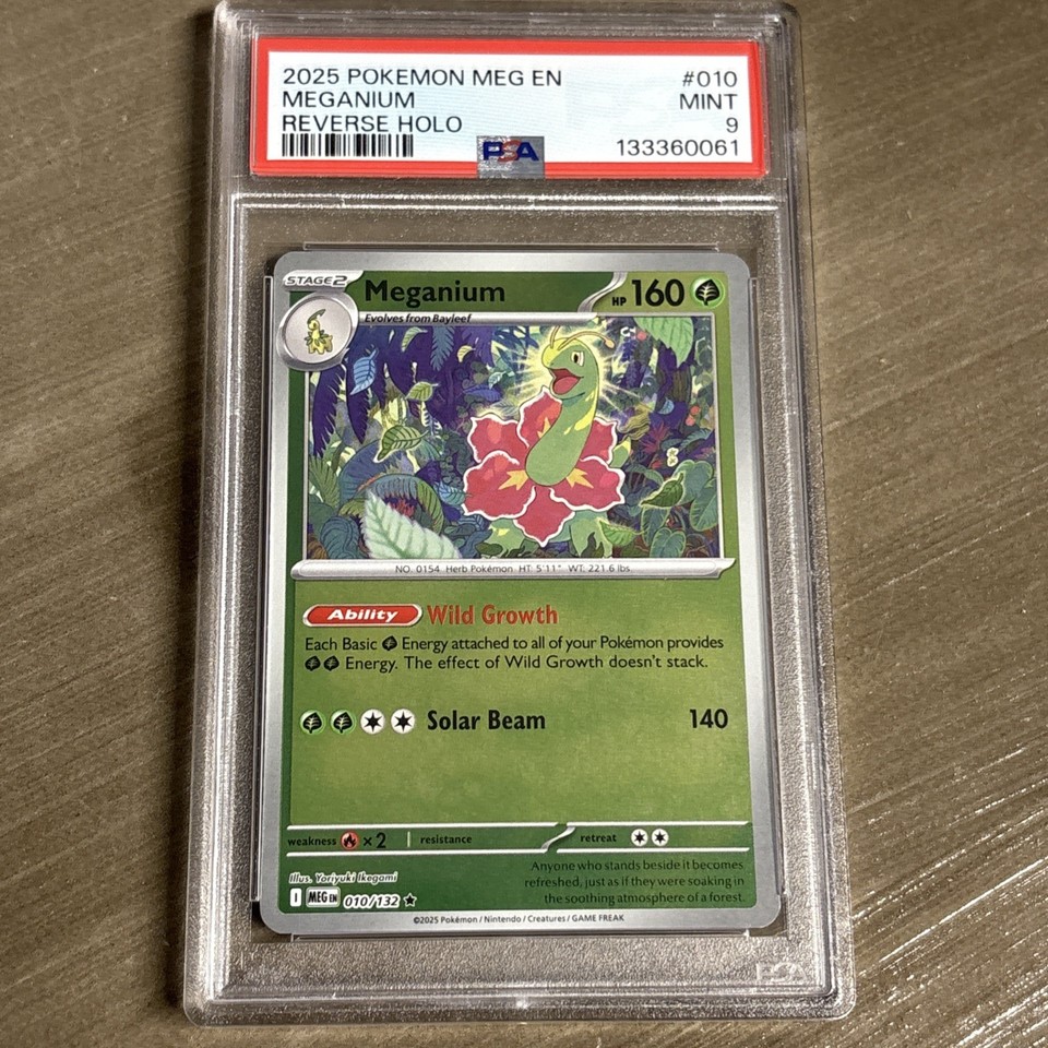 2025 MEGA EVOLUTIONS POKÉMON REVERSE HOLO PSA GRADED CHIKORITA BAYLEEF ...
