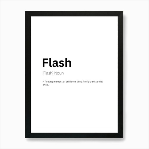 [ POSTER ONLY A4 ] Flash Definition Meaning 1 Art Prin Framed Wall Art ...