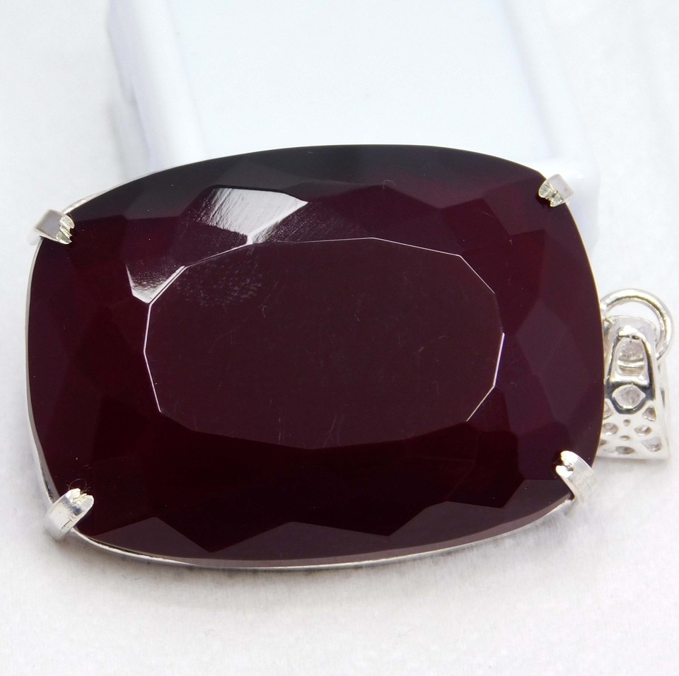 Natural 123.75 Ct Red Topaz Pendant Gems Cushion Cut Certified Brazil ...
