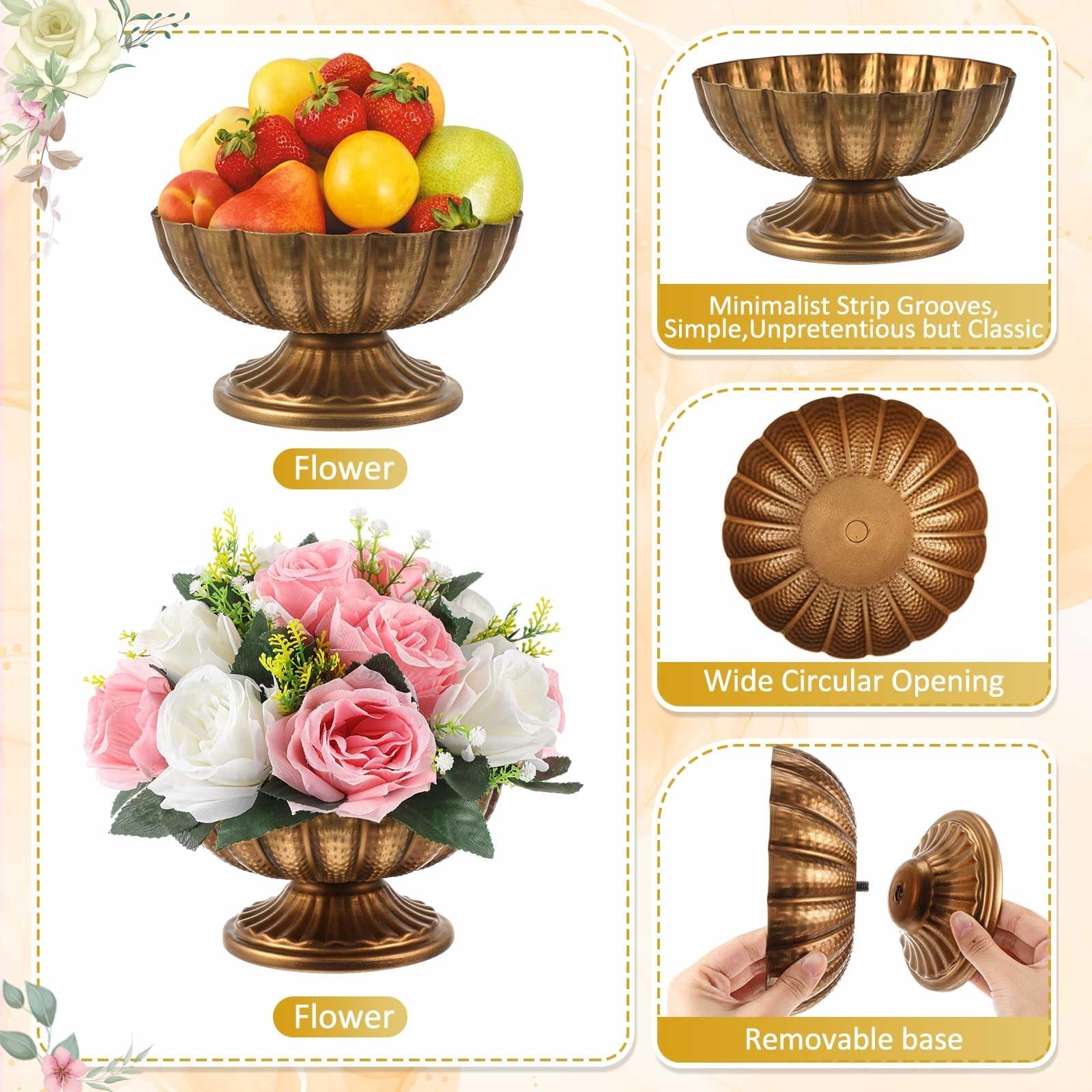4 Pcs Metal Compote Bowl for Centerpiece Flower Holder Small Compote ...