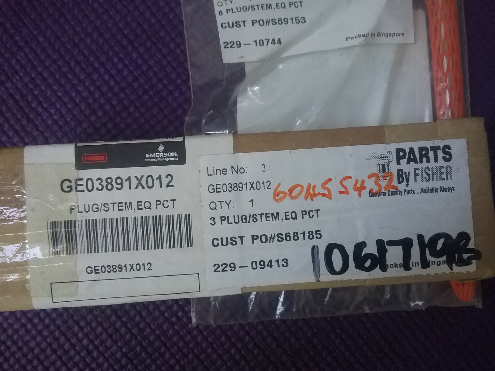 GE03891X012 Fisher GX Control Valve Actuator 3 PLUG STEM EQ PCT 9.5MM ...