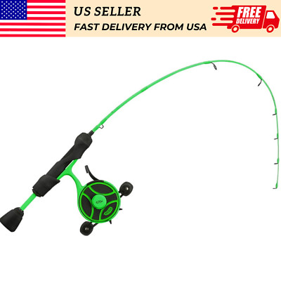 27" Light Inline Ice Fishing Rod Reel Combo Left Hand Retrieve Carbon ...