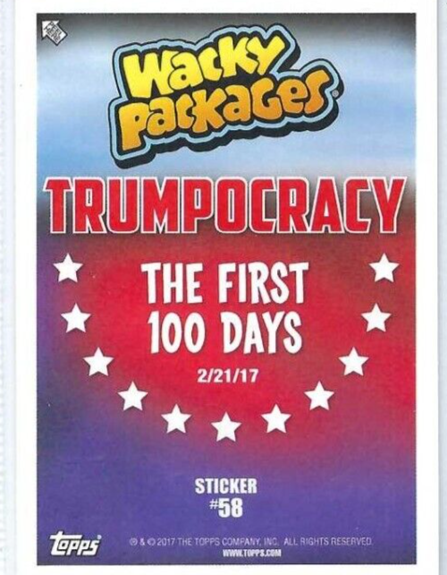 2017 TRUMPOCRACY 1ST 100 DAYS #58 COLONEL BERNIE SANDERS TOPPS WACKY ...