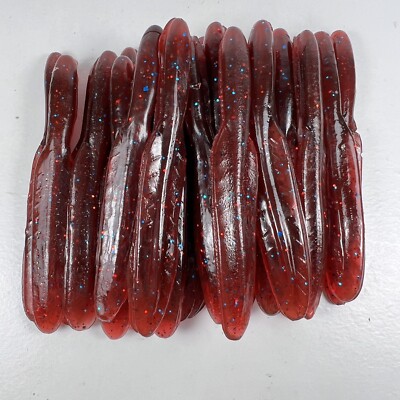 25 Hand Poured 3” Reaper Plastic Worms “Oxblood” | eBay