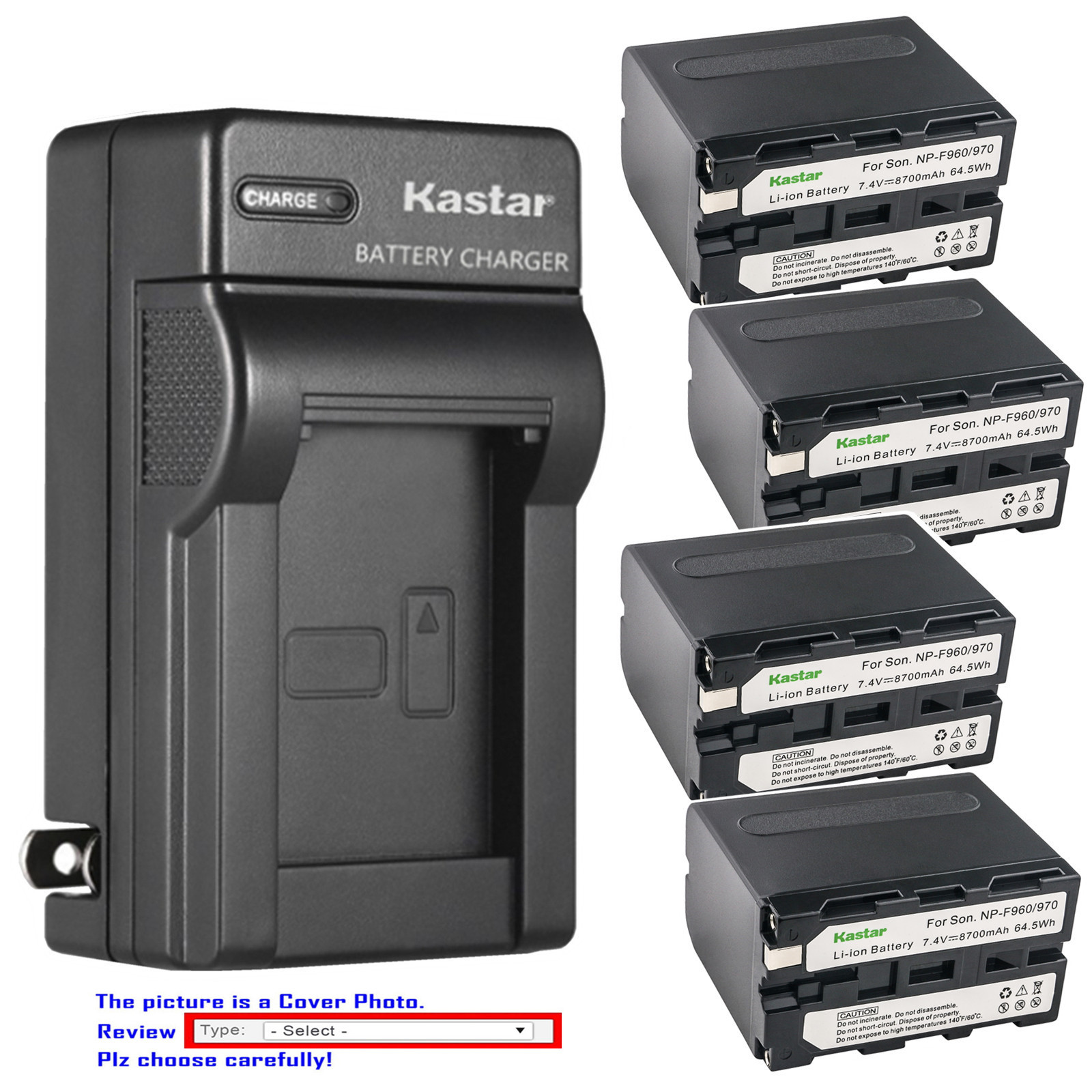 Kastar Battery AC Wall Charger for Sony NP-F960 & CCD-TRV16 CCD-TRV25 ...