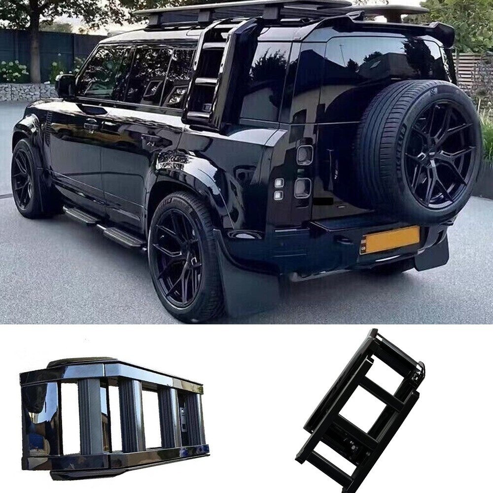 Foldable Side Window Step Ladder for Defender 110 2020-2024 Glossy ...