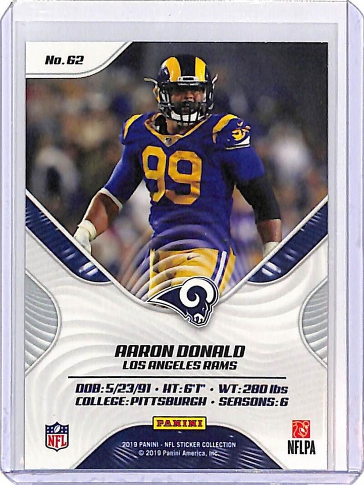 2019 Panini Trading Cards Silver #62 Aaron Donald Rams Football Card ID ...