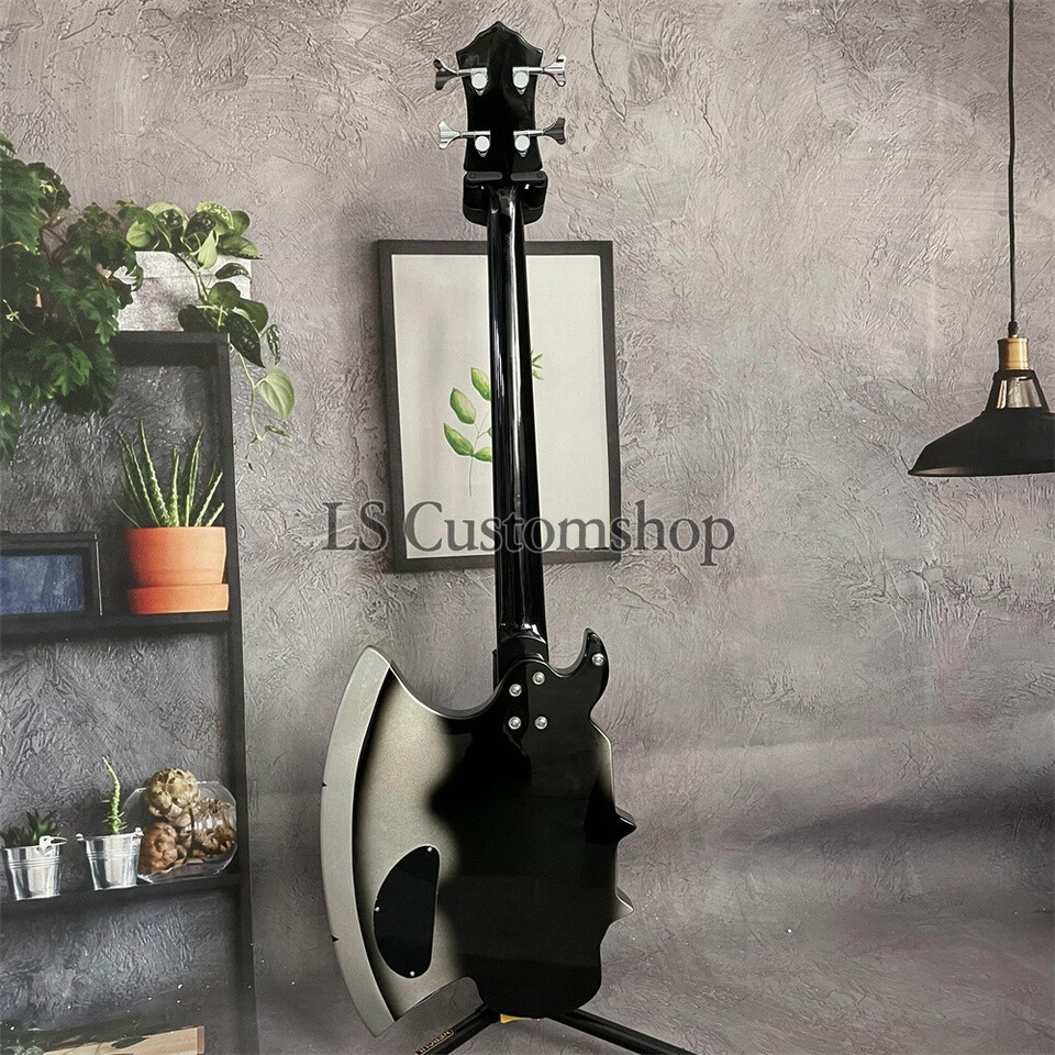Gene Simmons Signature Axe Bass Electric Bass Guitar 4 String Silver ...