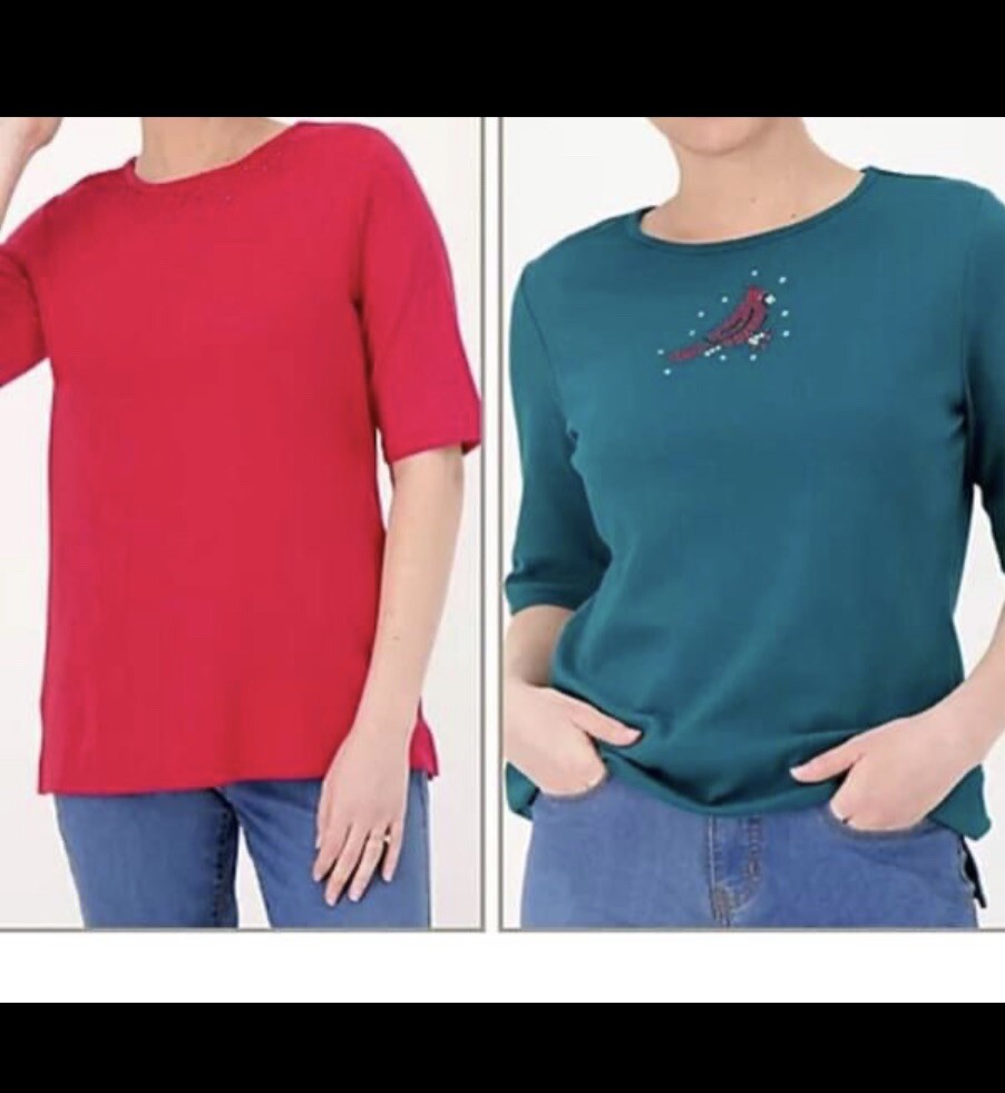 NEW 2 Pk Of Quacker Factory Holiday Twinkle Shirts XL | eBay