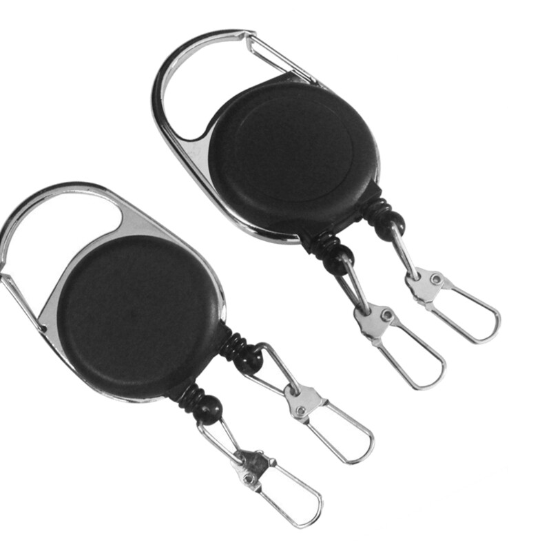 Retractable Keychain with Reel Cord Double Headed Design Keyrings ID ...