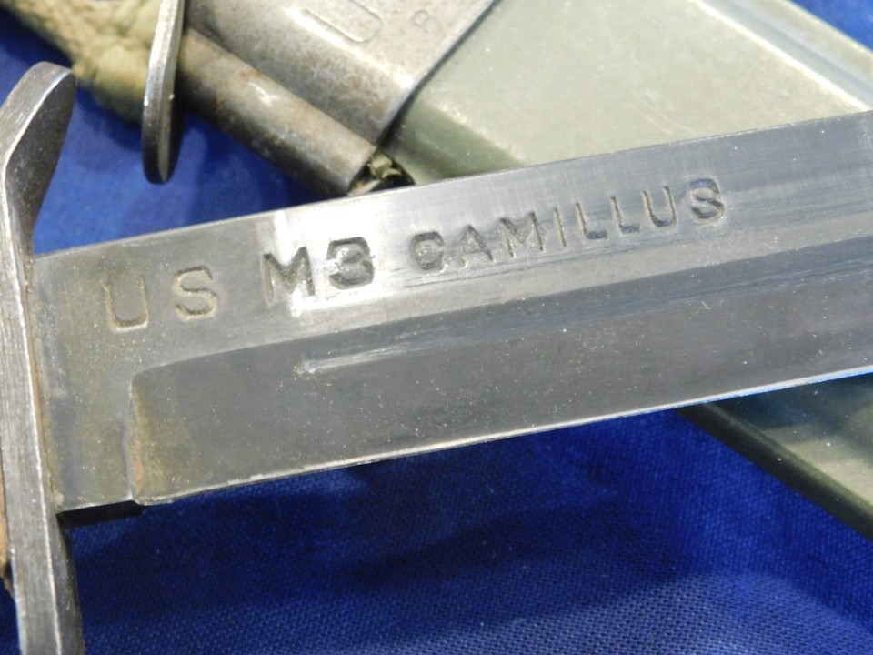 A+ WWII US M3 CAMILLUS Blade Mark Trench Fighting Knife Dagger in M8 ...