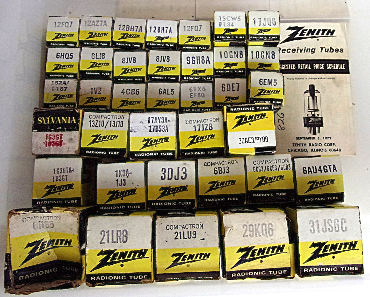 Lot 37 Zenith Vacuum Tubes for TV and Radio and Audio | eBay