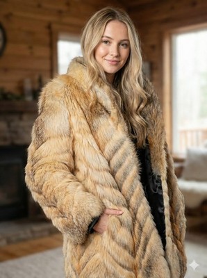 luxurious Red Fox Fur 1990 vintage women's fur coat made of natural | eBay