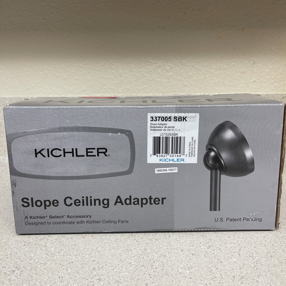 Kichler 60-Degree Sloped Roof Ceiling Fan Adapter, 337005SBK - Satin ...