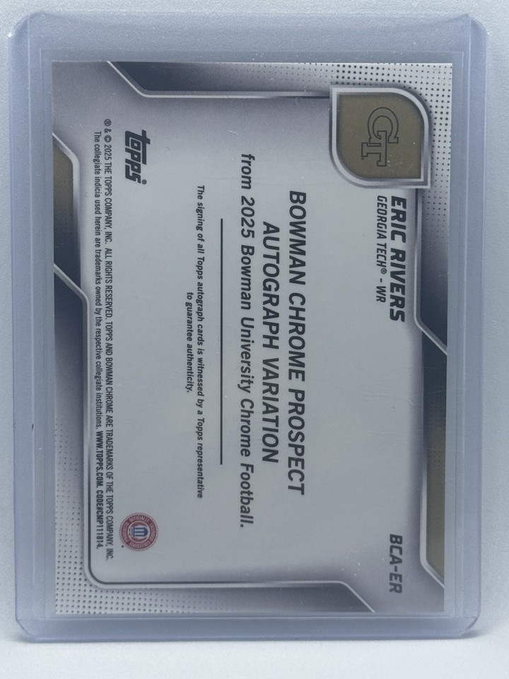 2025 Bowman Chrome U Eric Rivers Auto 1st Prospect Gold Shimmer ...