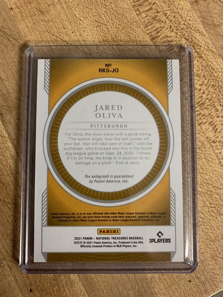 2021 Panini National Treasures Signatures Jared Oliva /99 Pittsburgh ...