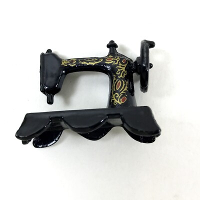 Vintage Miniature Singer Style Sewing Machine Black Diecast Dollhouse ...