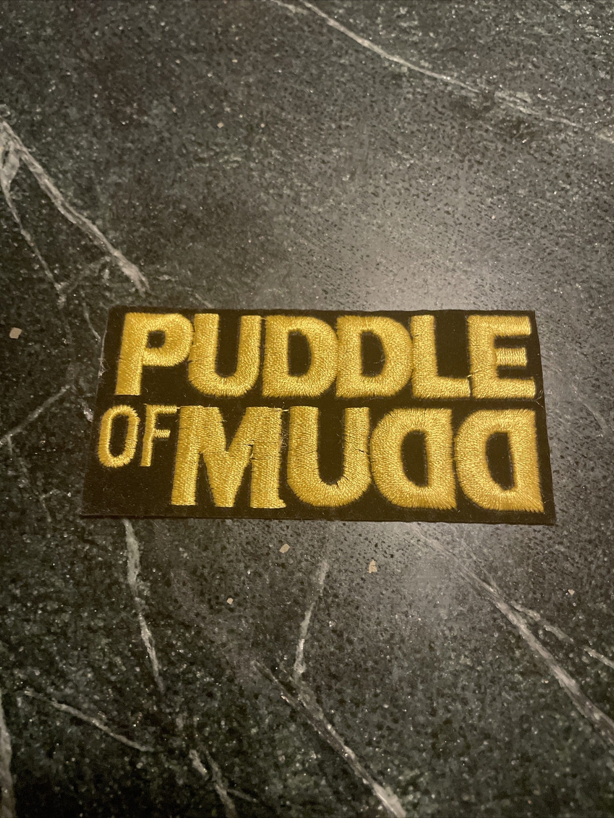 PUDDLE OF MUDD BAND IRON ON PATCH 3.75" TRUCKER HAT RARE JACKET LOGO ...