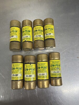 Lot of 8 Bussmann LPJ-5SP Dual Element Time Delay Fuse 600V Used Tested ...
