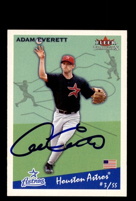 Signed Baseball Card Auto Adam Everett 2002 Fleer Tradition #219 ...