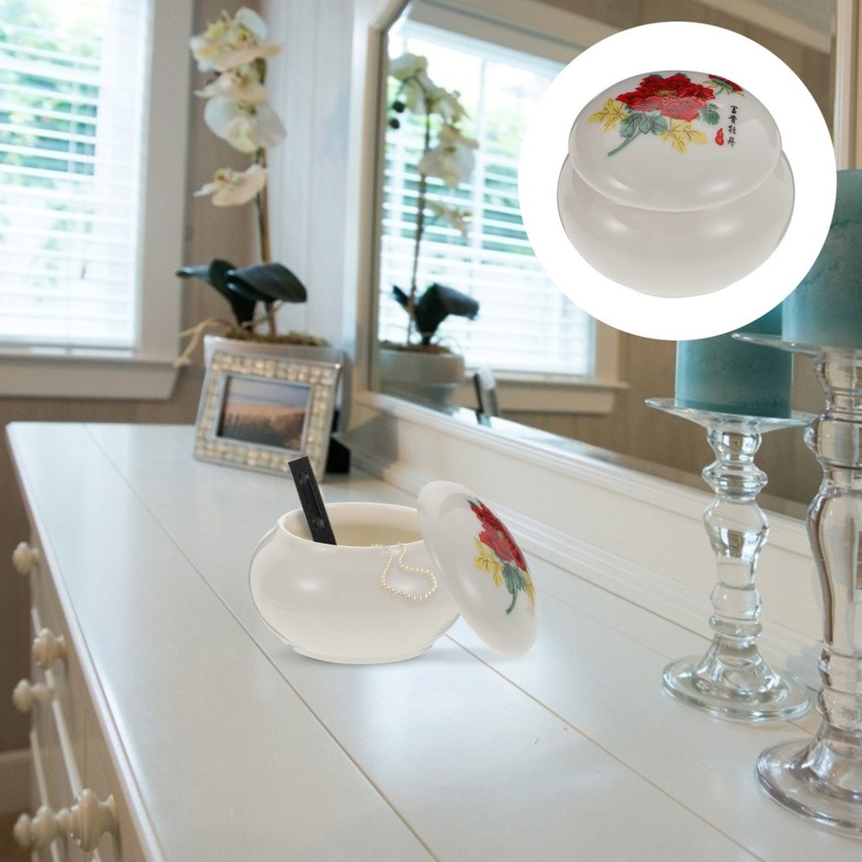 1Pc Multi-function Chic Mini Ceramic Makeup Jar Delicate Tea Powder ...