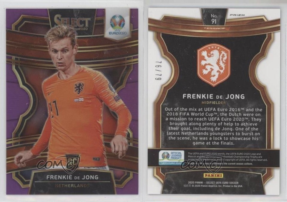 2020 Select UEFA Euro Preview Terrace Purple Prizm 76/79 Frenkie de ...