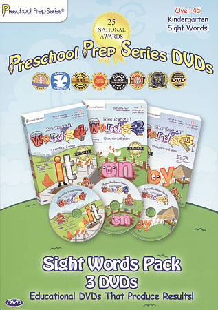 Preschool Prep Series: Sight Words Pack (DVD, 2009, 3-Disc Set) for ...