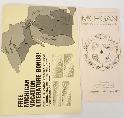 Vintage 1970 Michigan Tourist Travel Vacation Guide Brochures | eBay