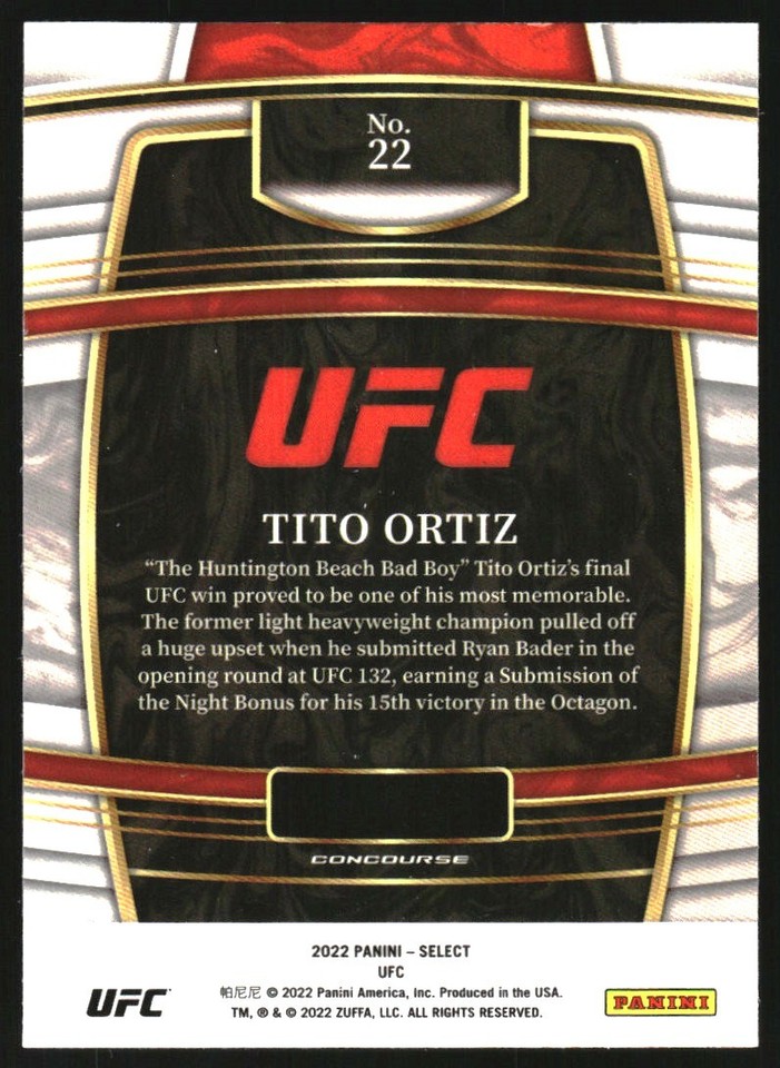 2022 Select UFC Blue #22 Tito Ortiz | eBay
