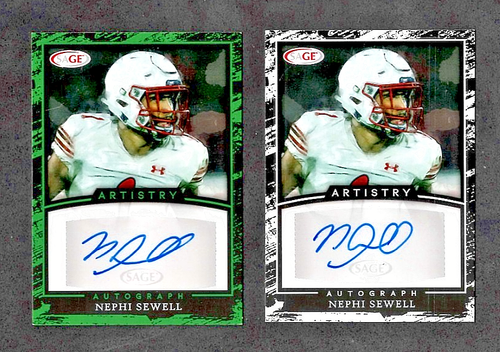 (2) AUTOGRAPH LOT - Nephi Sewell - 2022 SAGE Auto #A-NS2 - Utah Utes | eBay