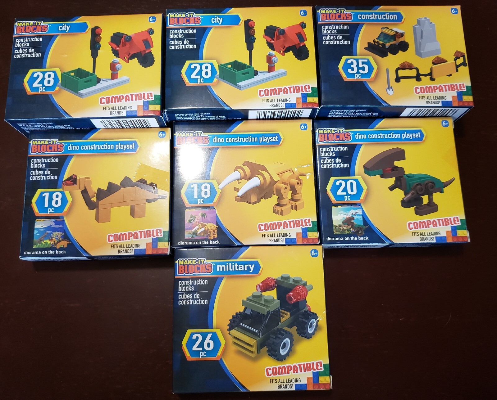 7 Make-It-Blocks Military, Dino, City Building Blocks NEW - COMPATIBLE ...