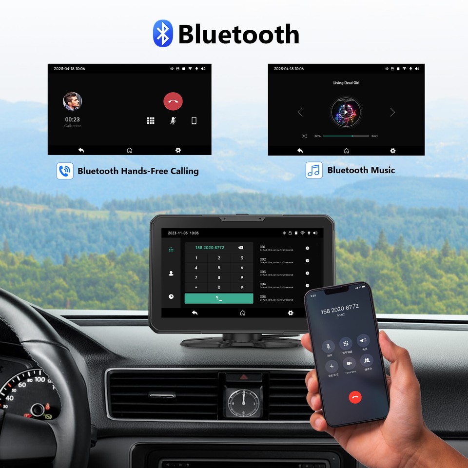 Android Auto Portable 7"Truck Car Stereo Radio Apple CarPlay Head Unit ...