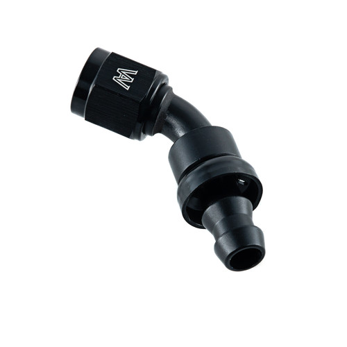 -6AN 6AN 45° Degree Push-On Hose End Fitting Push Lock Adapter Aluminum ...