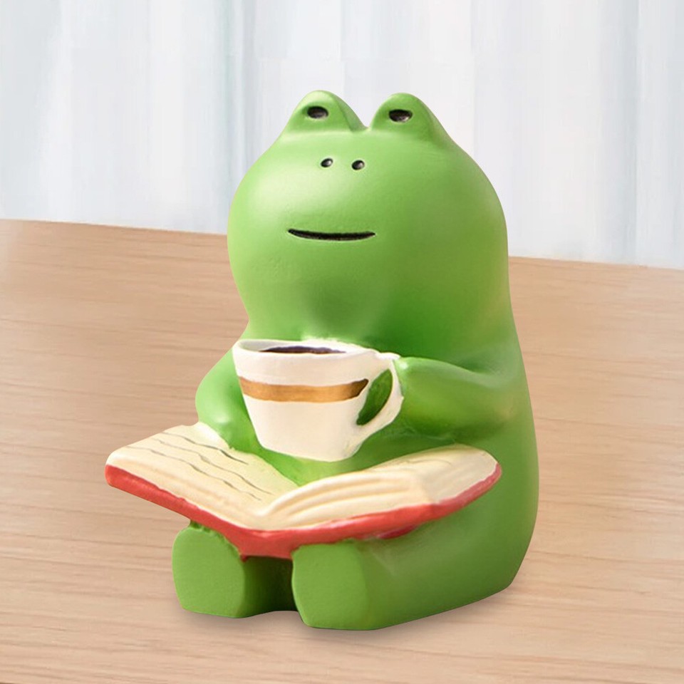 Cartoon Frog Rocking Chair Miniature Frog Statue Home Office Decor Car ...