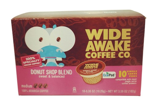 Wide Awake Coffee Pods 10-Pk Donut Shop Blend Sweet & Balanced for K ...