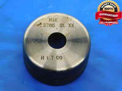 .3765 CLASS XX MASTER PLAIN BORE RING GAGE .3750 +.0015 OVERSIZE 3/8 9. ...
